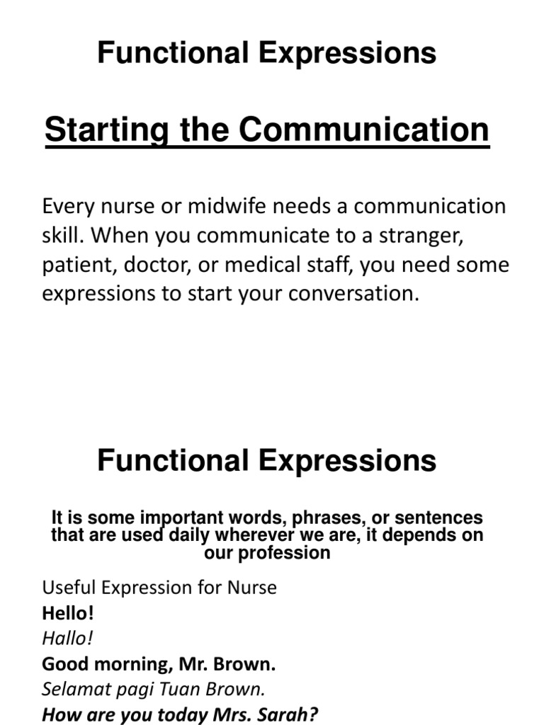 8 Functional Expressions | PDF | Wellness | Medical