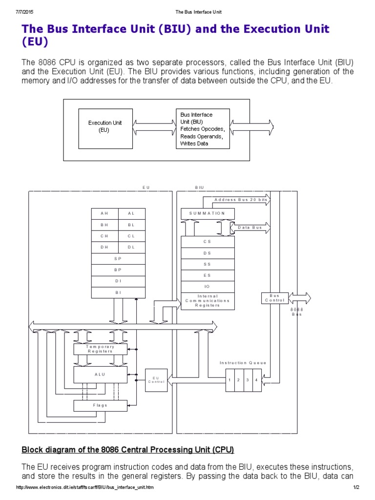 The Bus Interface Unit | PDF