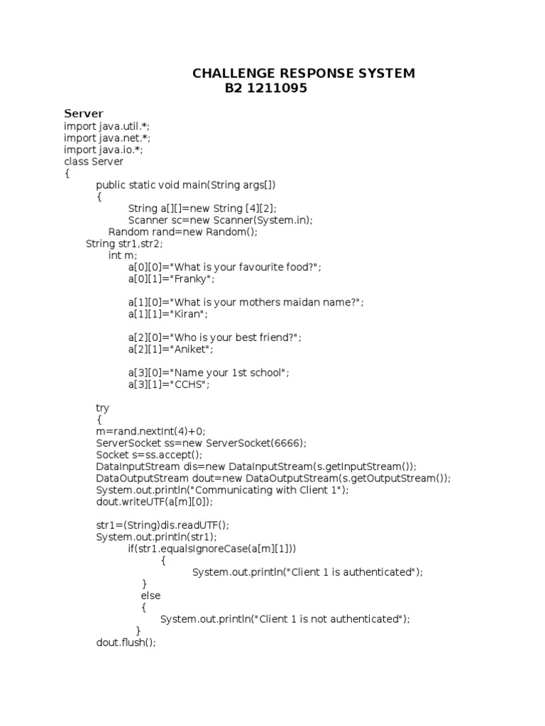 Challenge Response System | PDF
