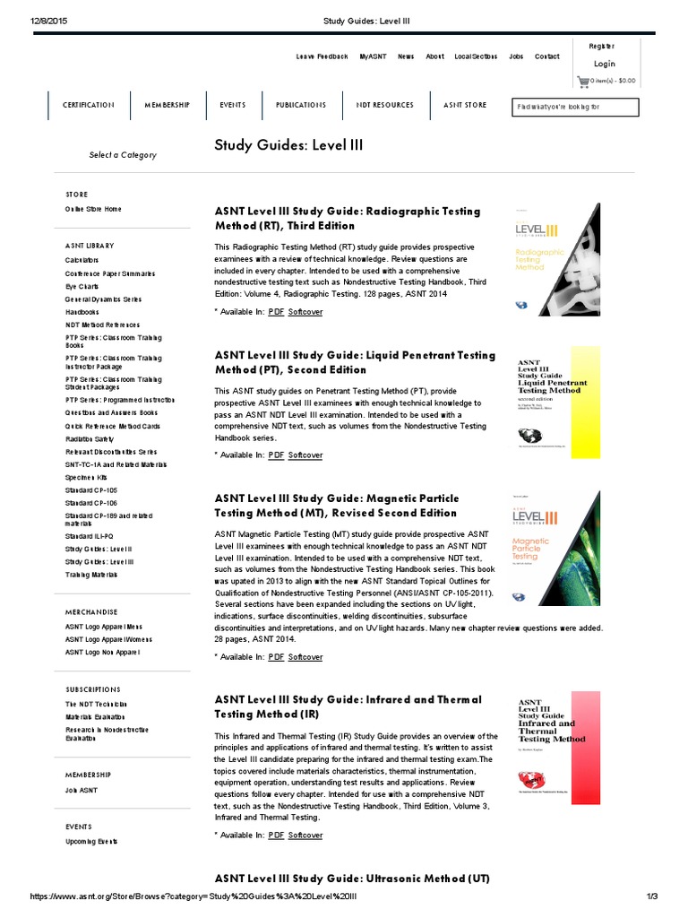 Study Guides - Level III | PDF | Nondestructive Testing | Test (Assessment)