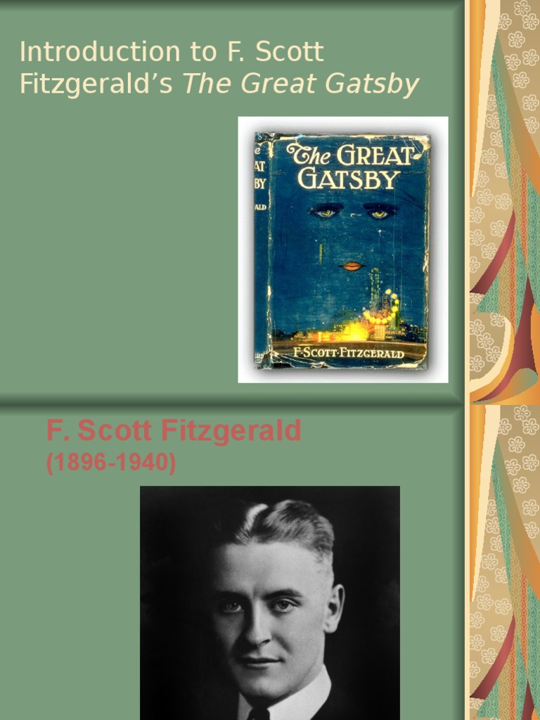 Introduction To F. Scott Fitzgerald's The Great Gatsby | PDF | The ...