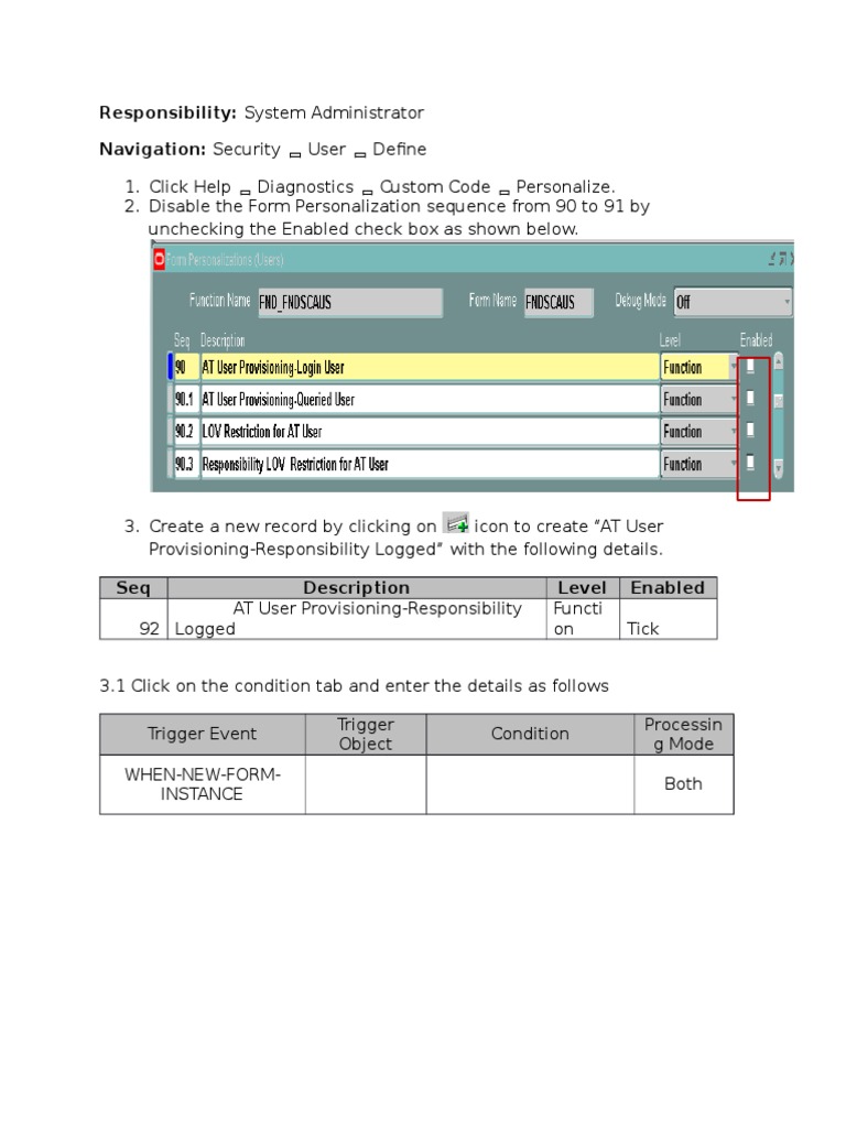 Form Personalization in User Form For Oracle Apps | PDF | Icon ...