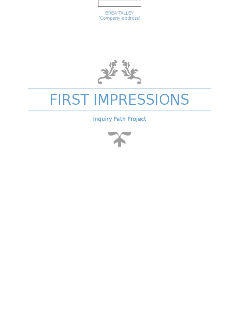 First Impressions | PDF | Nonverbal Communication | Psychological Concepts