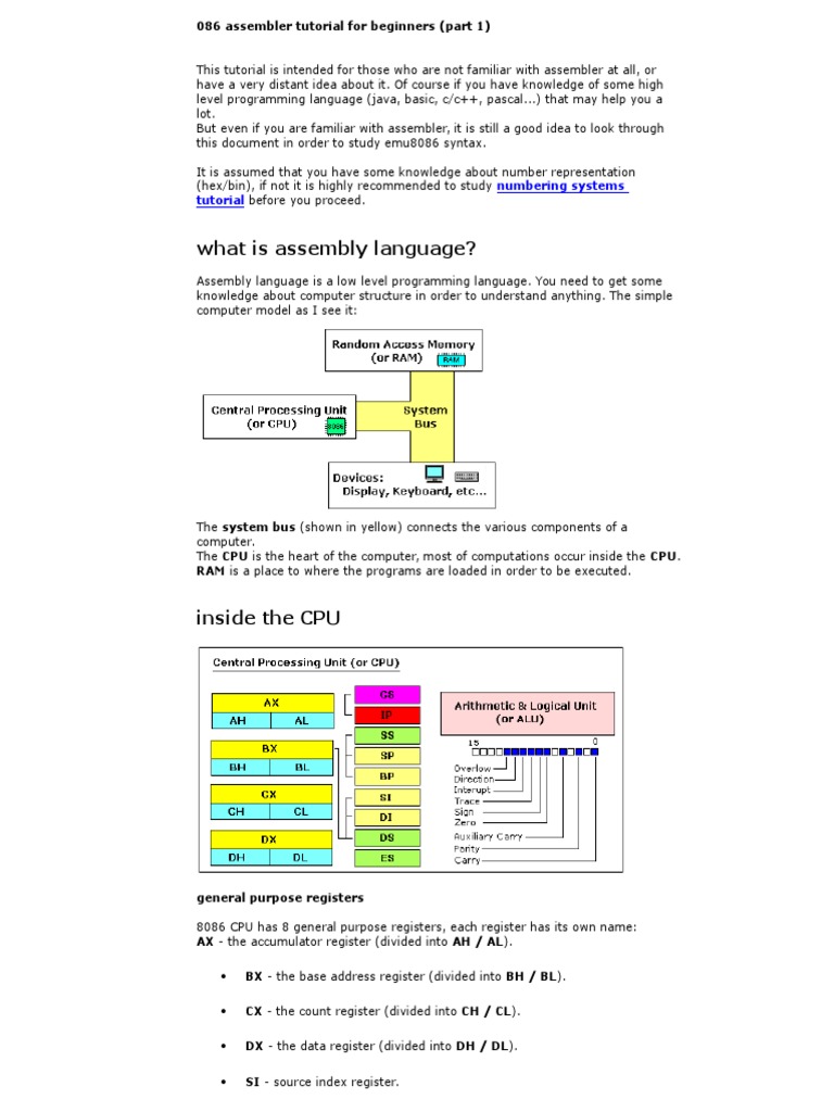 What Is Assembly Language?: Numbering Systems Tutorial | PDF | Assembly Language | Central ...