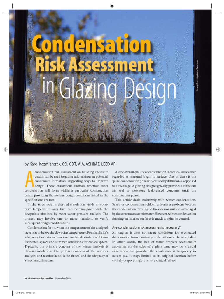 Condensation Risk Assessment 2007 10 | PDF | Building Insulation | Specification (Technical ...