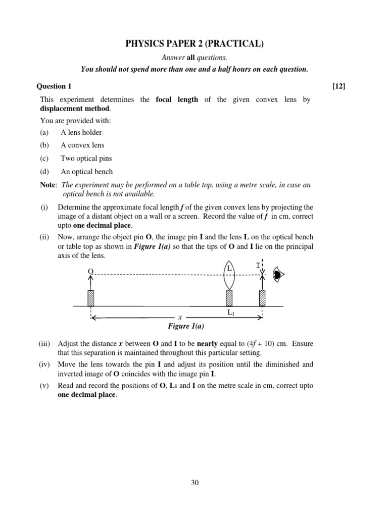 Physics Paper 2 (Practical) : Answer All Questions | PDF | Significant ...
