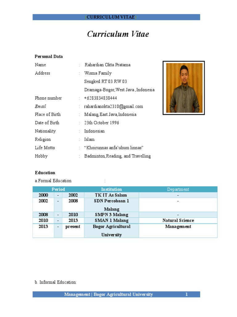 CV Okta | PDF | Religious Education | Religion And Belief