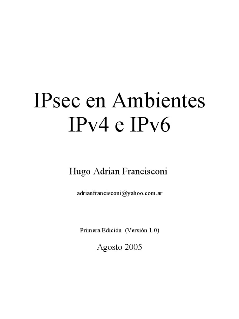 Ipsec Ipv4 Ipv6 | PDF