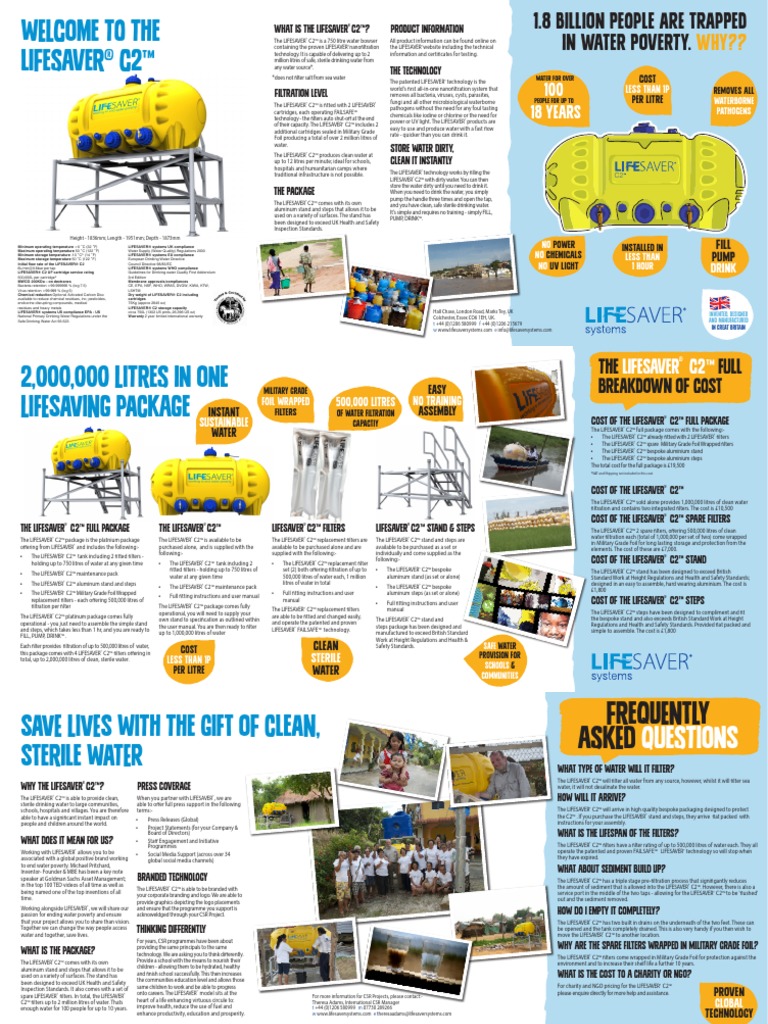 Welcome To The Lifesaver® C2™: 100 18 Years