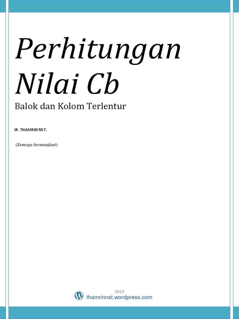 Perhitungan Nilai CB CB Value Calculation Untuk Balok Dan Kolom Lentur ...