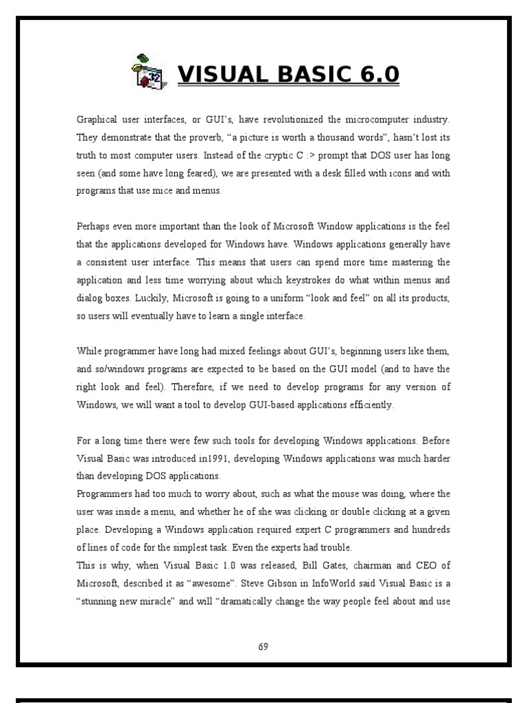 Visual Basic | PDF | Basic | Graphical User Interfaces