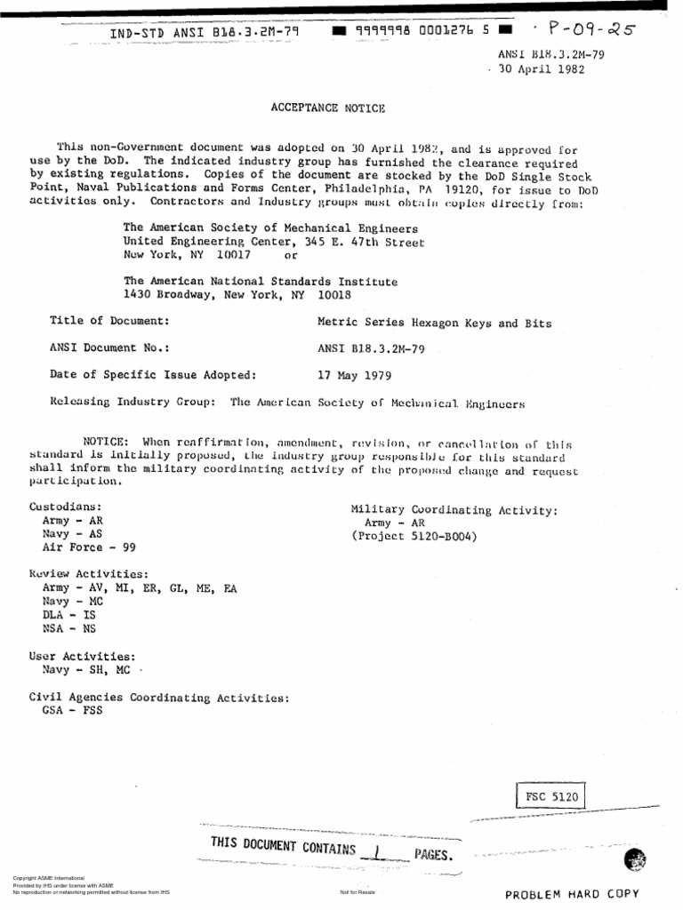 Asme B18.3.2M 1982 | Download Free PDF | Standardization | Screw