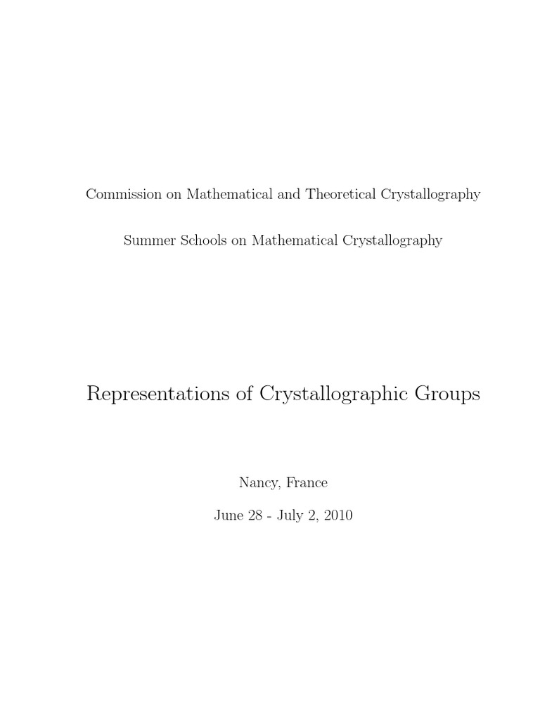 Space Group Representation | PDF | Group (Mathematics) | Matrix ...