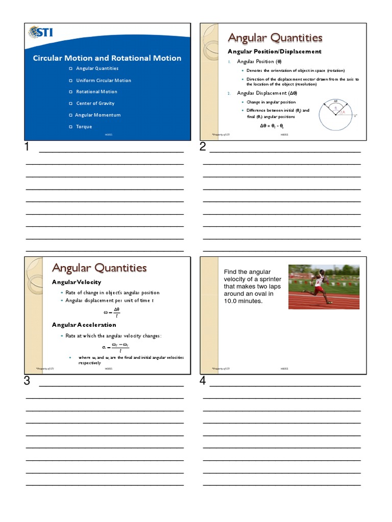 09 - Slide - Handout - 1 (3) Circular and Rotational Motion | PDF | Rotation Around A Fixed Axis ...