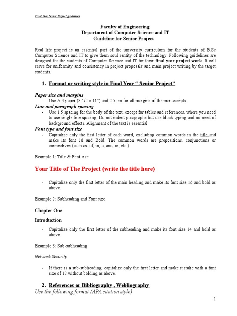 Project Guideline For Computer Scince Project | PDF | Feasibility Study ...