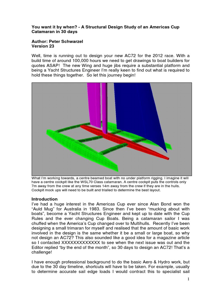 A Structural Design Study of Americas Cup Catamaran | PDF | Buckling ...