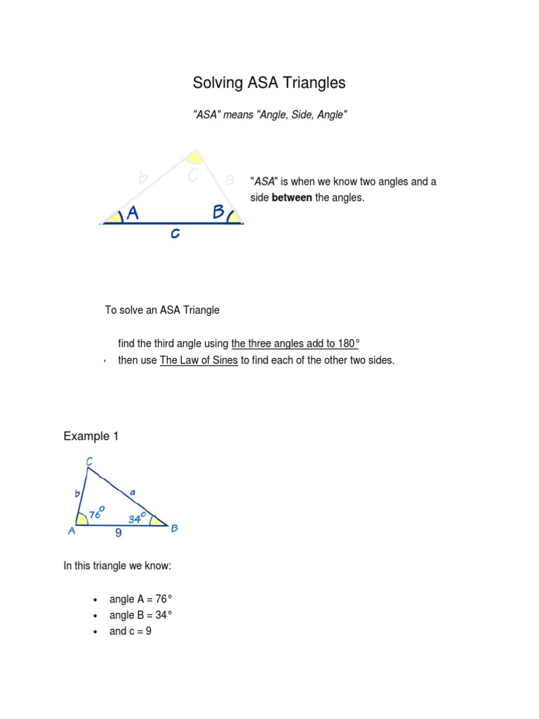 16 3 Solving Asa Triangles | PDF