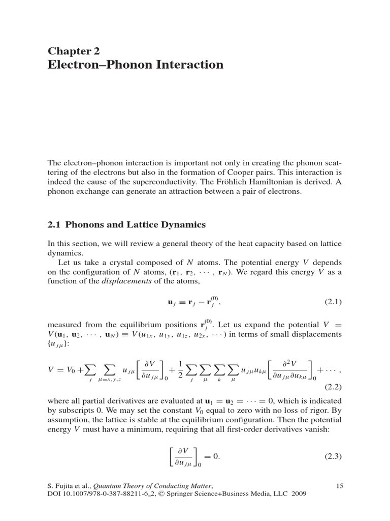 Electron-Phonon Interaction: 2.1 Phonons and Lattice Dynamics | PDF ...