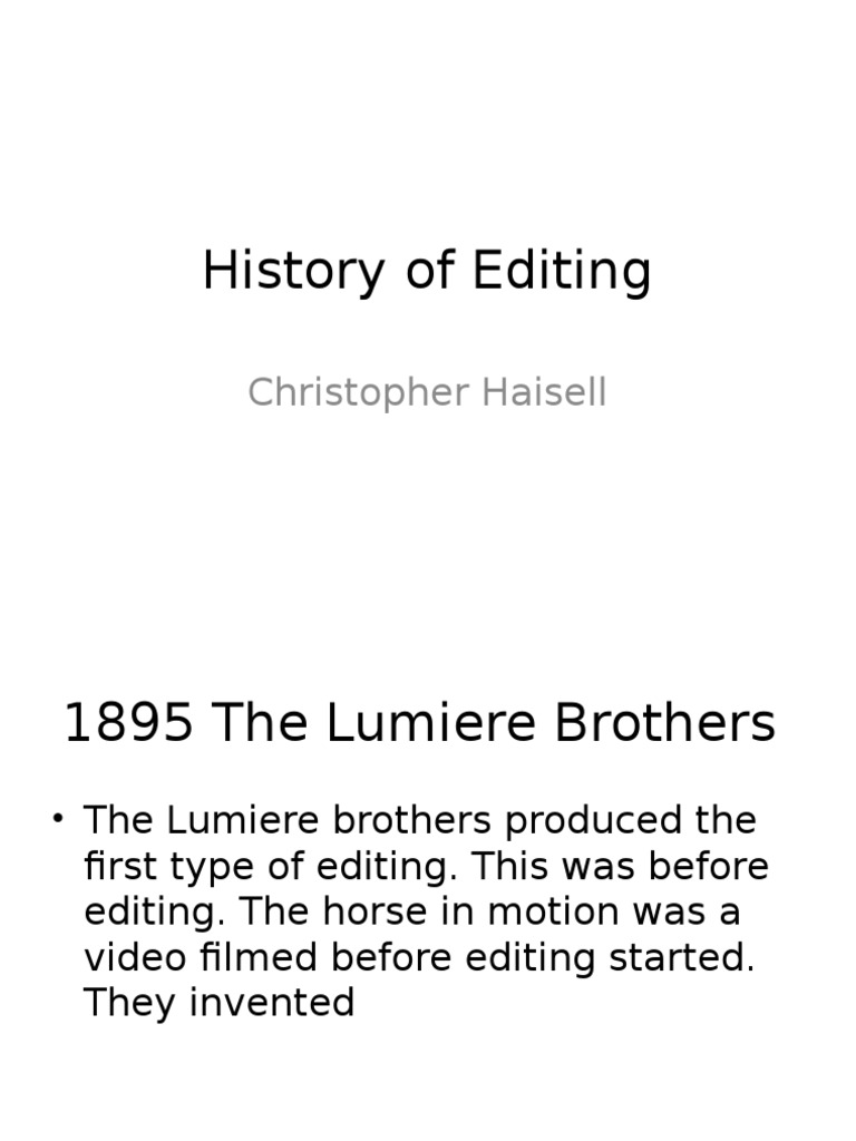 History of Editing | PDF | Film Theory | Video