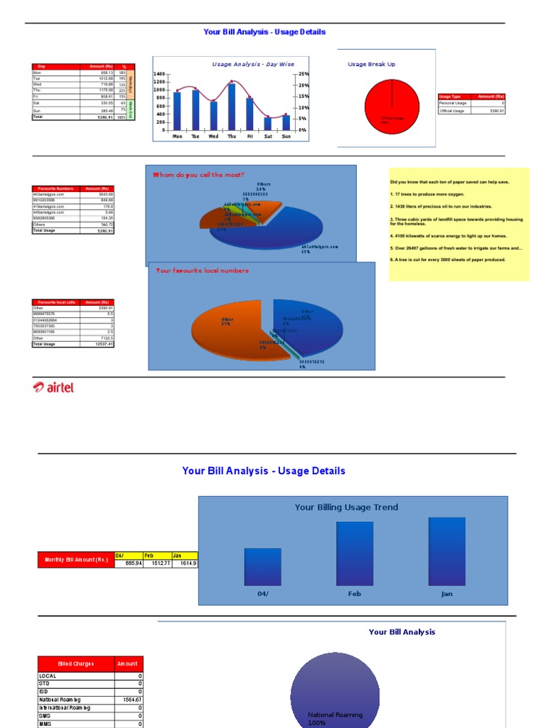 Your Bill Analysis - Usage Details | PDF