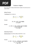Algebraic Fractions Practice Questions - Corbettmaths | PDF