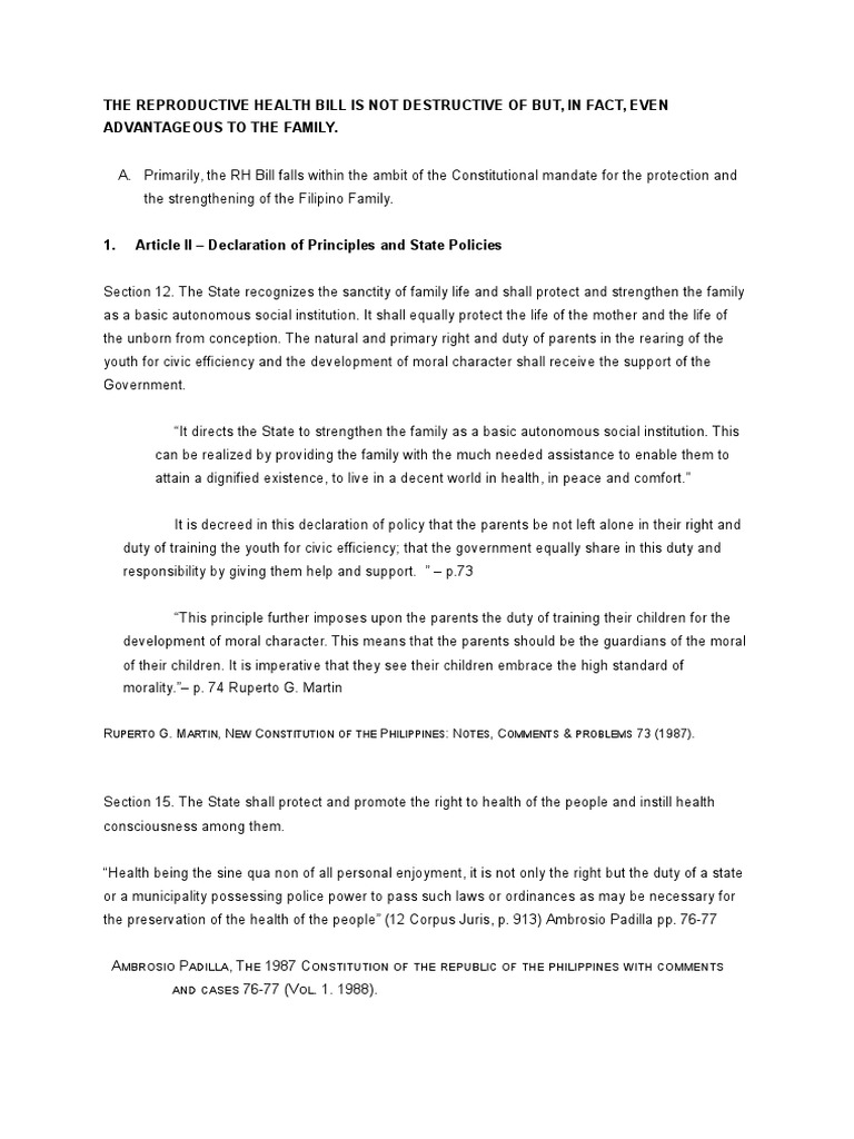 Persons Debate - RH Bill | PDF | Social Institutions | Social Science