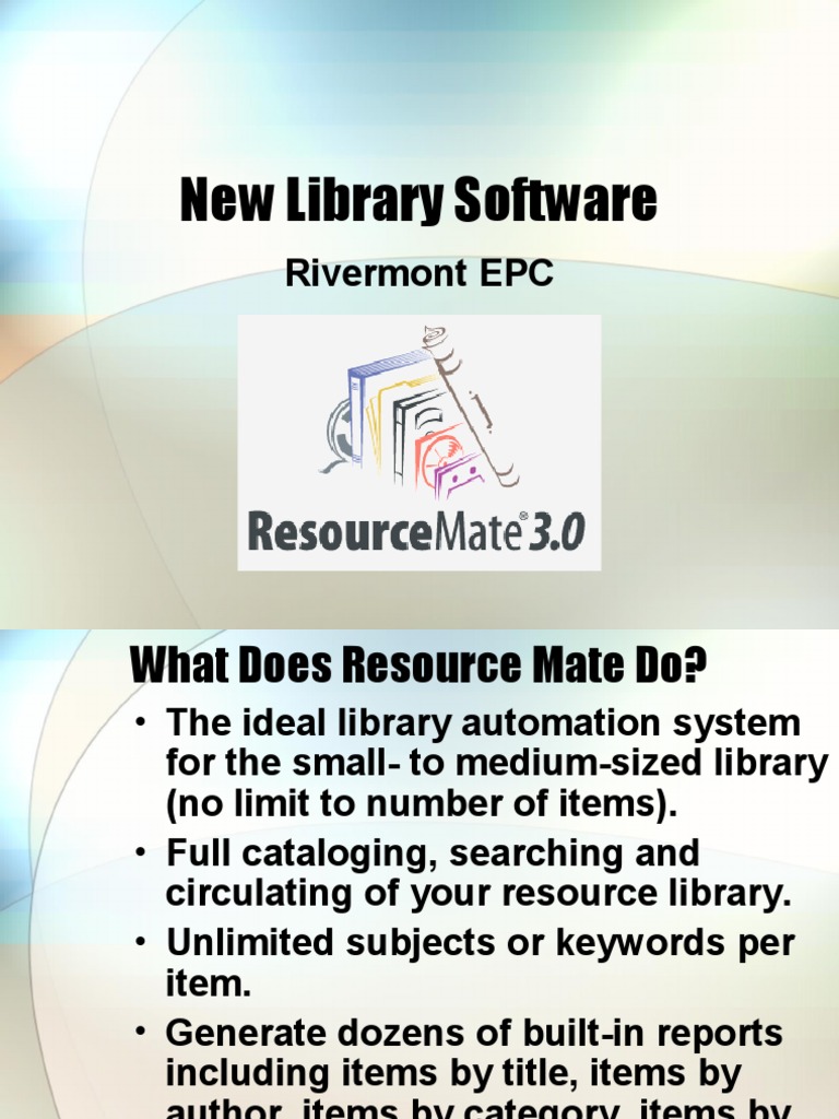 New Library Software CE Presentation | PDF | Libraries | Cataloging