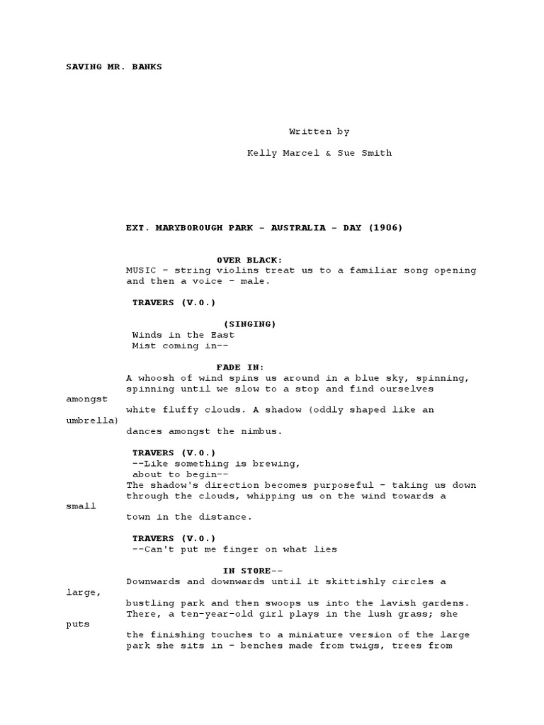 Saving MR Banks Script | PDF | Walt Disney | Nature