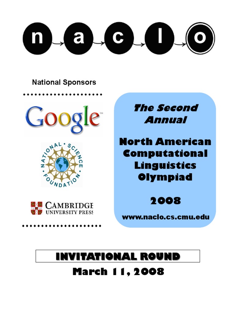 The 2008 NACLO Competition | PDF | Maya Civilization | Automata Theory