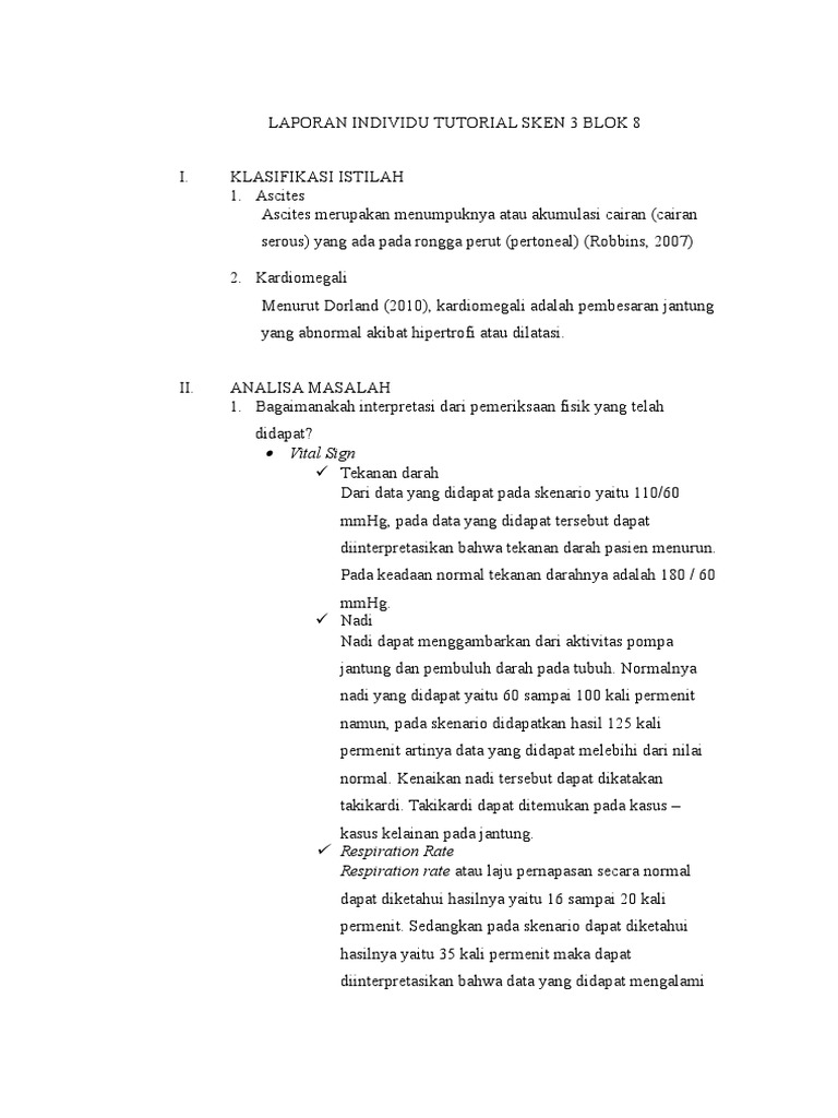 Skenario Tutorial 3 - Blok 8 | PDF | Kesehatan Holistik | Sains & Matematika