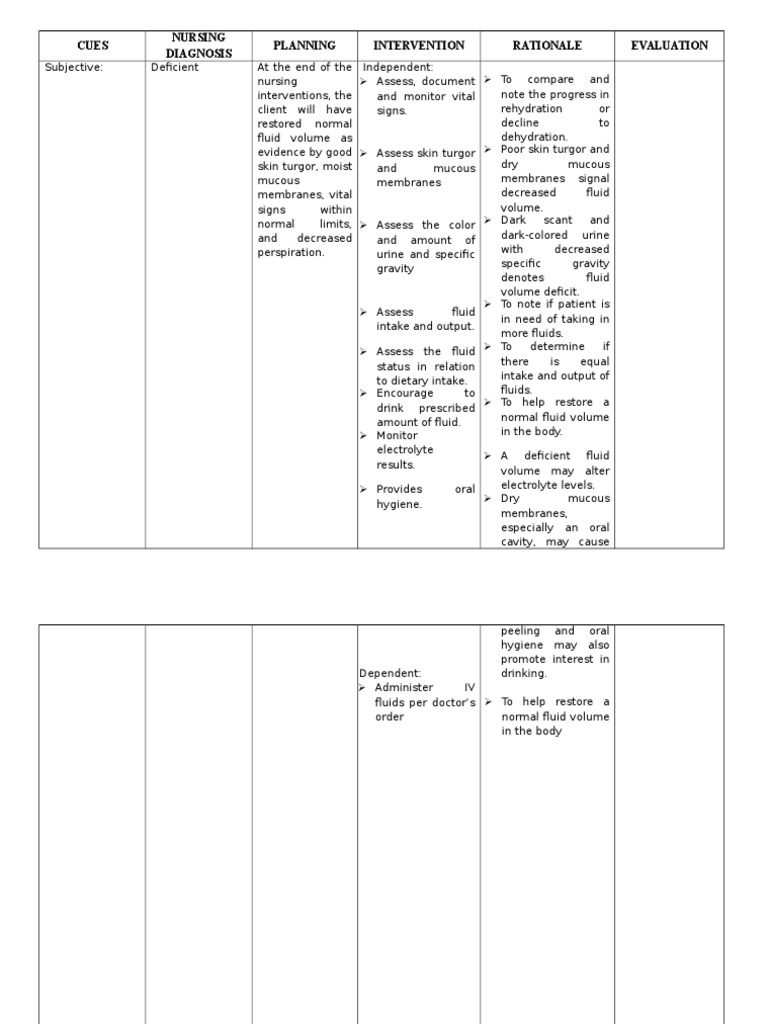 Nursing Care Plan (CASE STUDY DENGUE) | Dehydration | Food Intolerance
