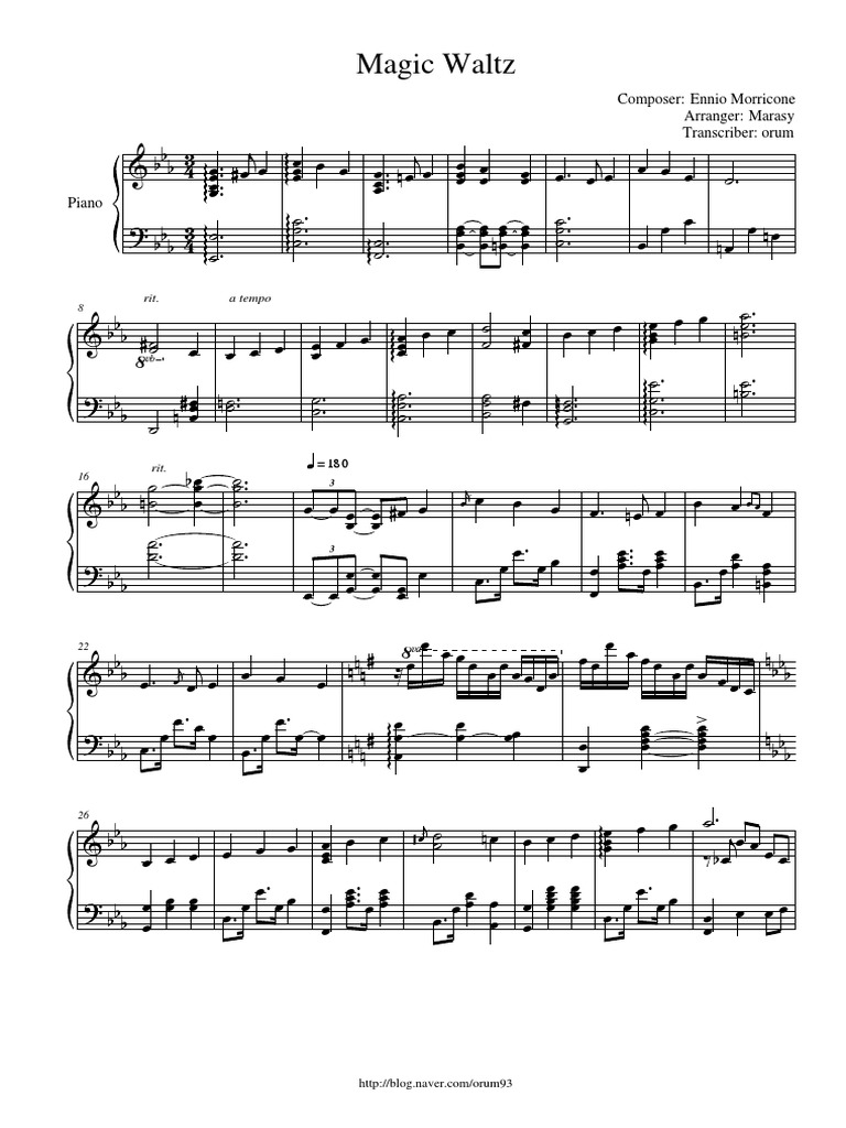 Magic Waltz | Compositions musicales | Notation musicale