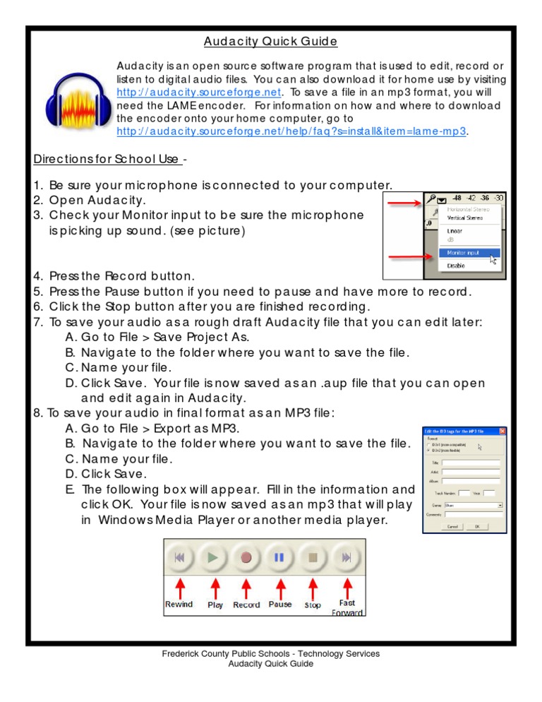 Audacity Quick Guide - 1 | PDF