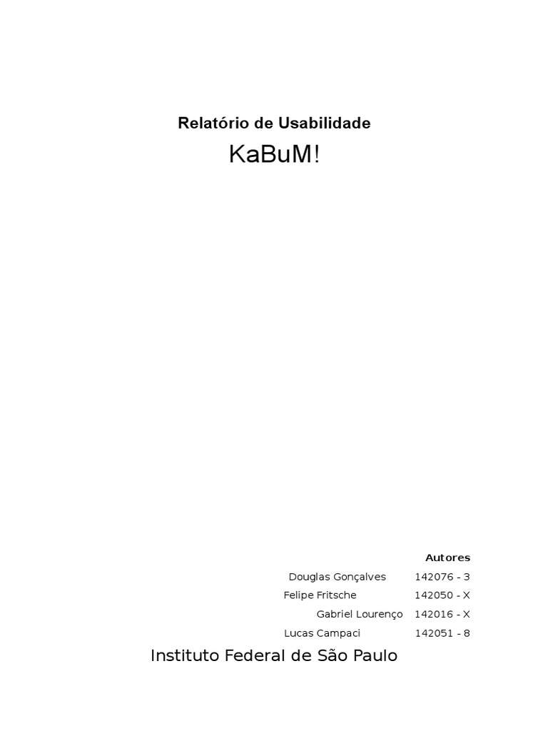 Relatório de Usabilidade | PDF | Usabilidade | Sites