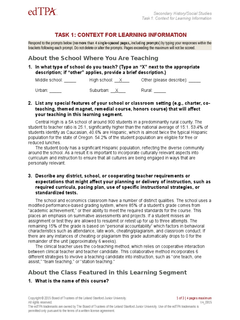 Task1 Context For Learning | PDF | Individualized Education Program ...