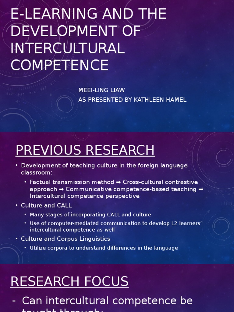 E-Learning and The Development of Intercultural Competence: Meei-Ling ...