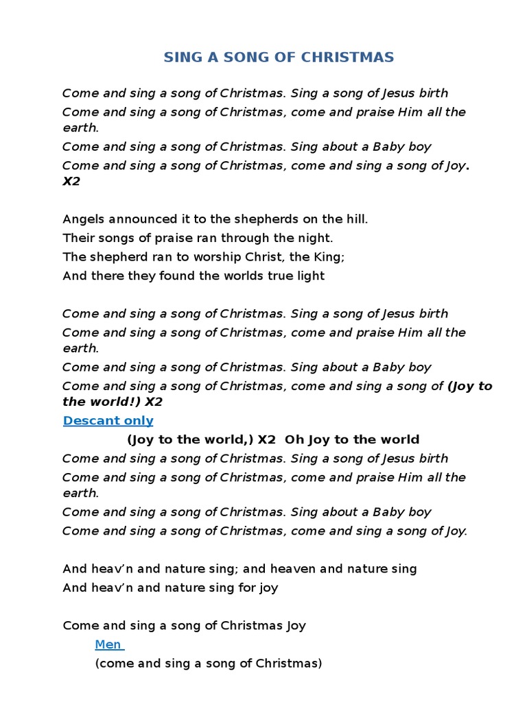 Sing a Song of Christmas | Joy To The World | Christmas | Free 30-day ...