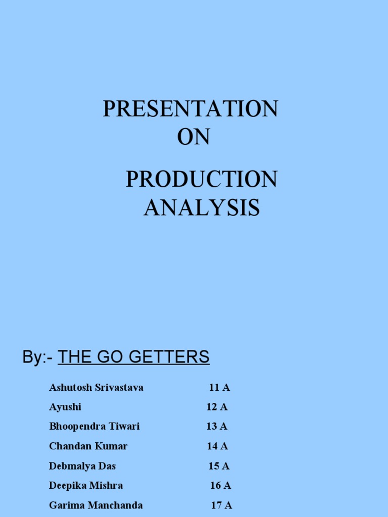 Production Analysis Overview and Insights | PDF | Production Function ...