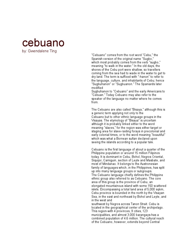 Cebuano | PDF | Religion And Belief