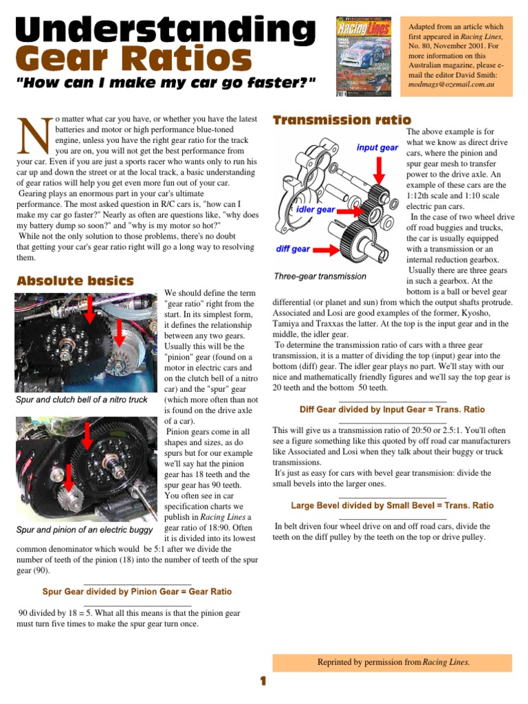 Gear Ratios Understanding Gear Ratios Team Associated | PDF