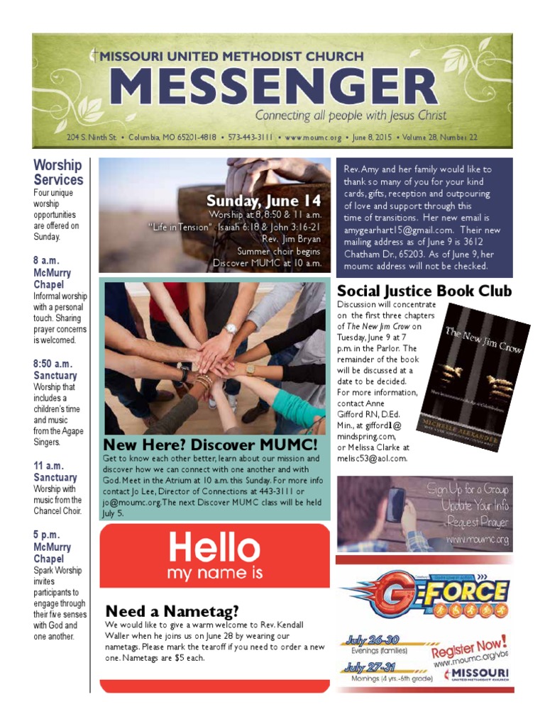 Sunday, June 14: Social Justice Book Club | PDF | United Methodist ...