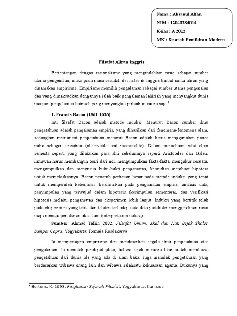 Filsafat Aliran Inggris Dan Jerman | PDF | Hukum Alam | Gerakan Filosofis