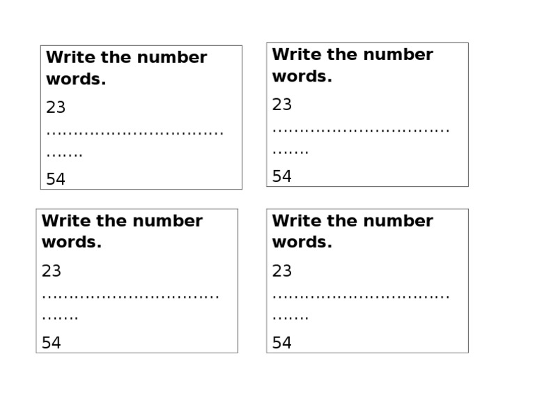 Write The Number Words. Write The Number Words | PDF | Teaching Methods ...