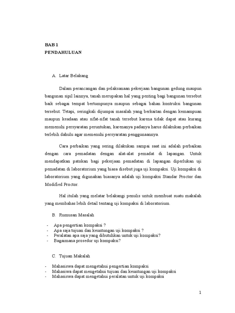 Uji Kompaksi Tanah: Metode dan Tujuan | PDF | Griya & Taman | Teknologi ...