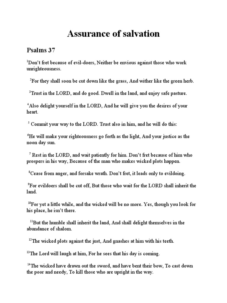 Assurance of Salvation | PDF | Jesus | Sin
