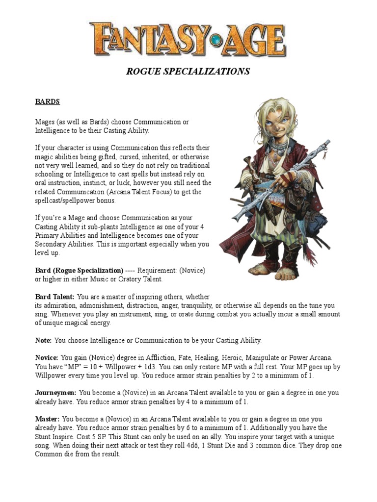 Character Classes - Rogue Specializations | PDF | Role Playing Games ...