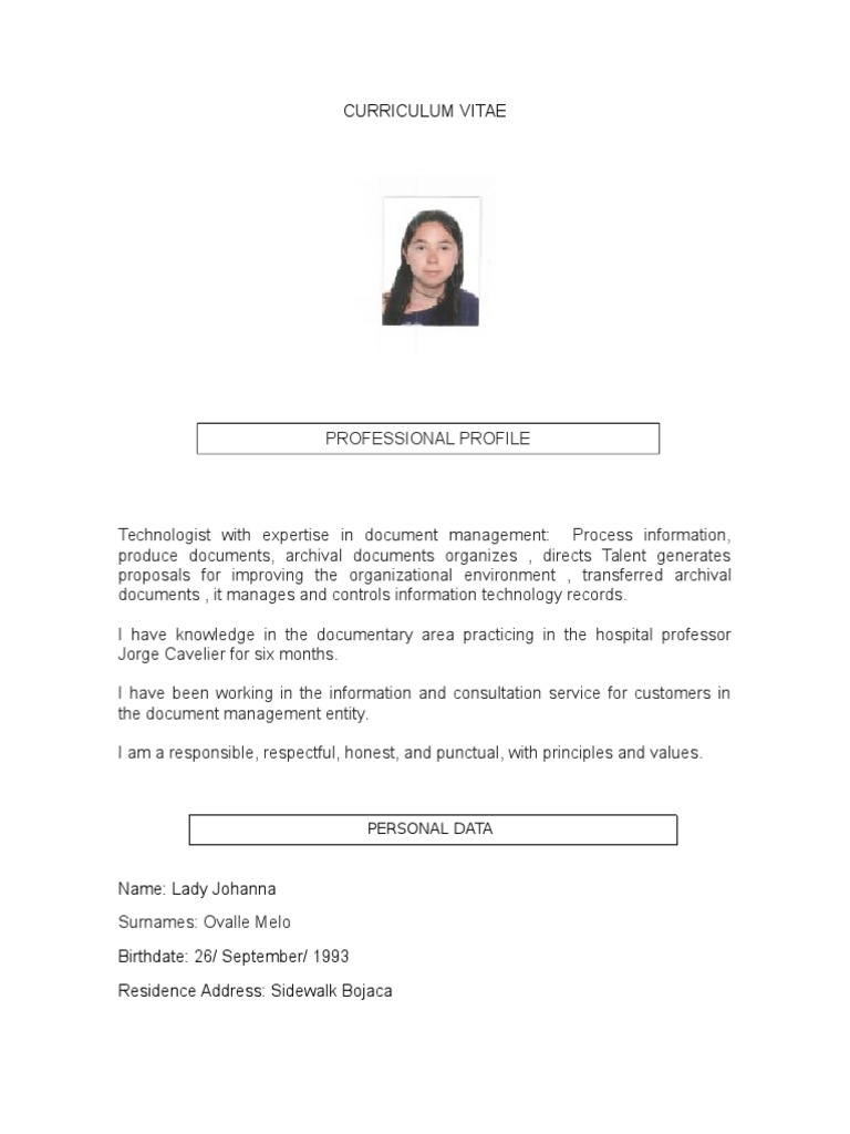 Personal Data: Curriculum Vitae | PDF | Career & Growth