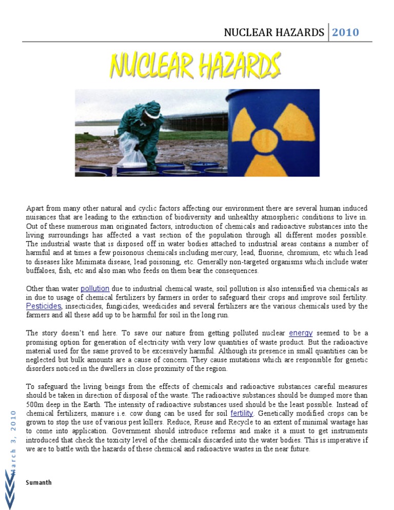Nuclear Hazards | PDF | Radioactive Contamination | Waste