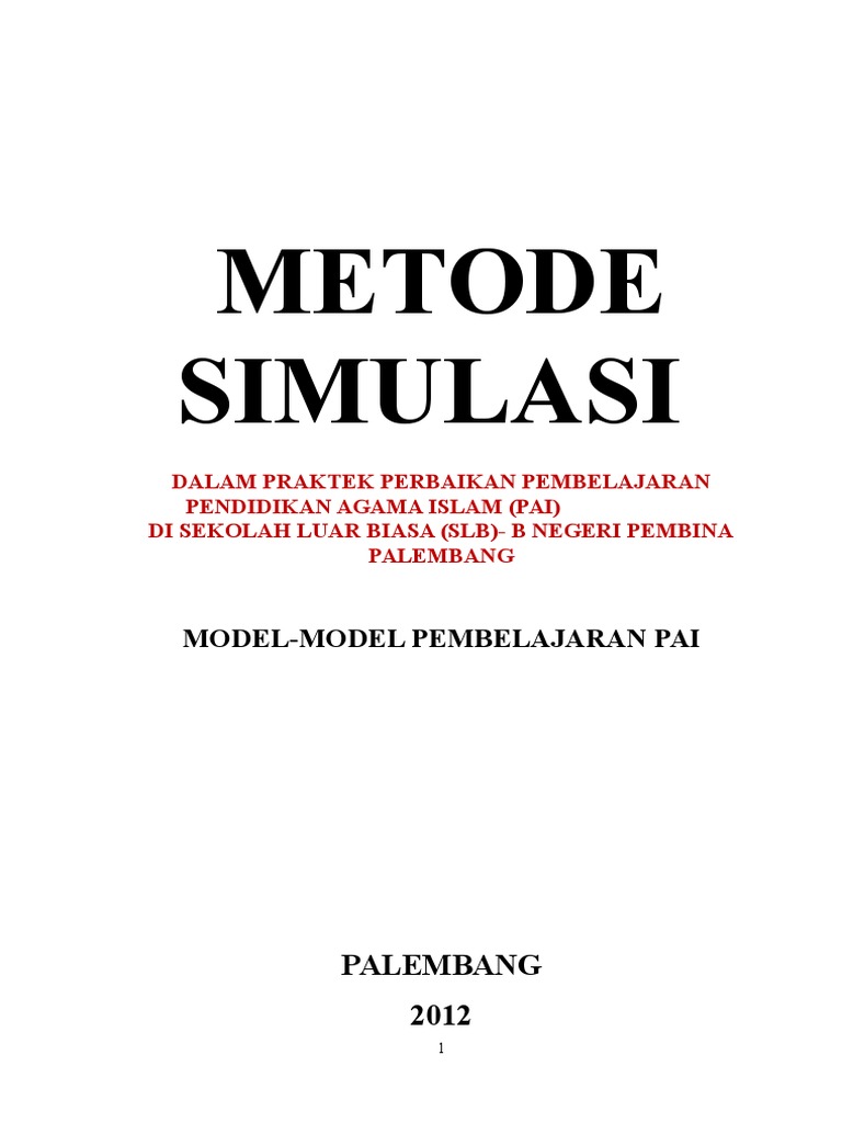Metode Simulasi | PDF | Karier & Perkembangan