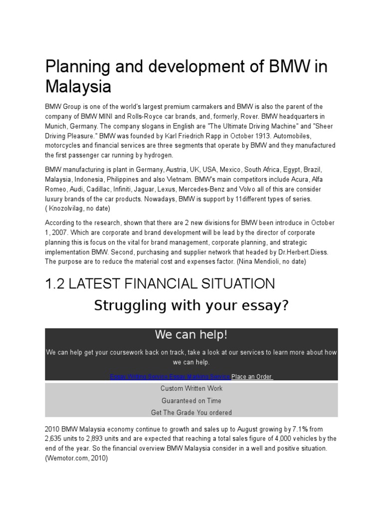 BMW's Growth and Strategy in Malaysia | PDF | Luxury Vehicles | Bmw